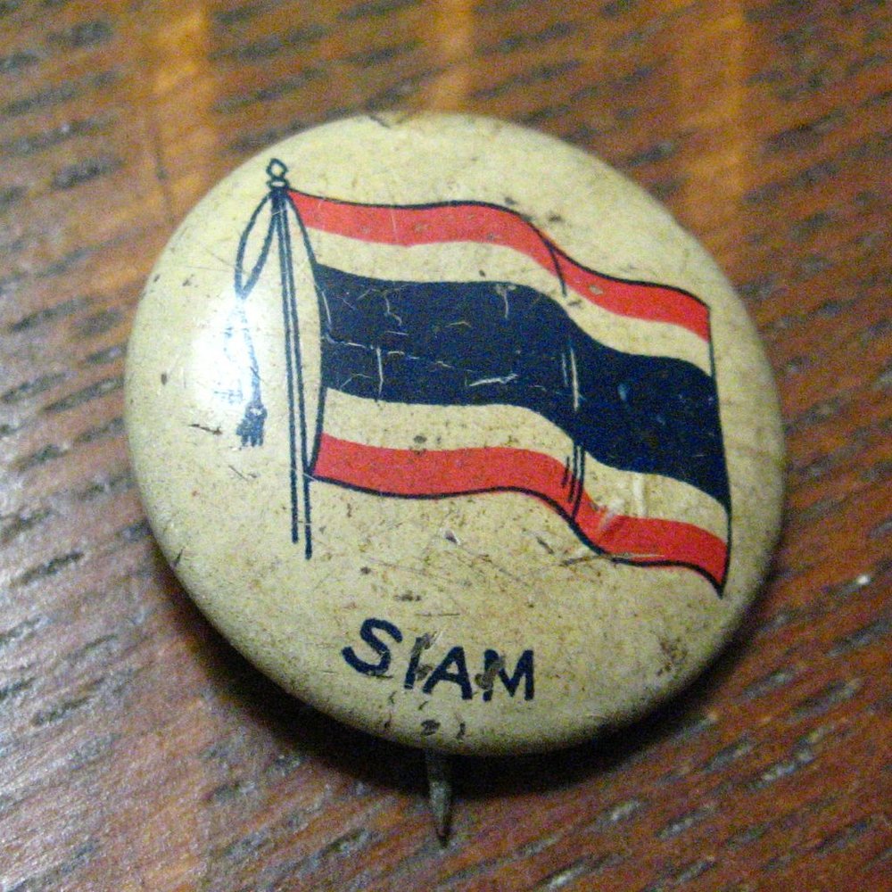 Siam National Country Flag Vintage 1930's Lapel Pin - Gem